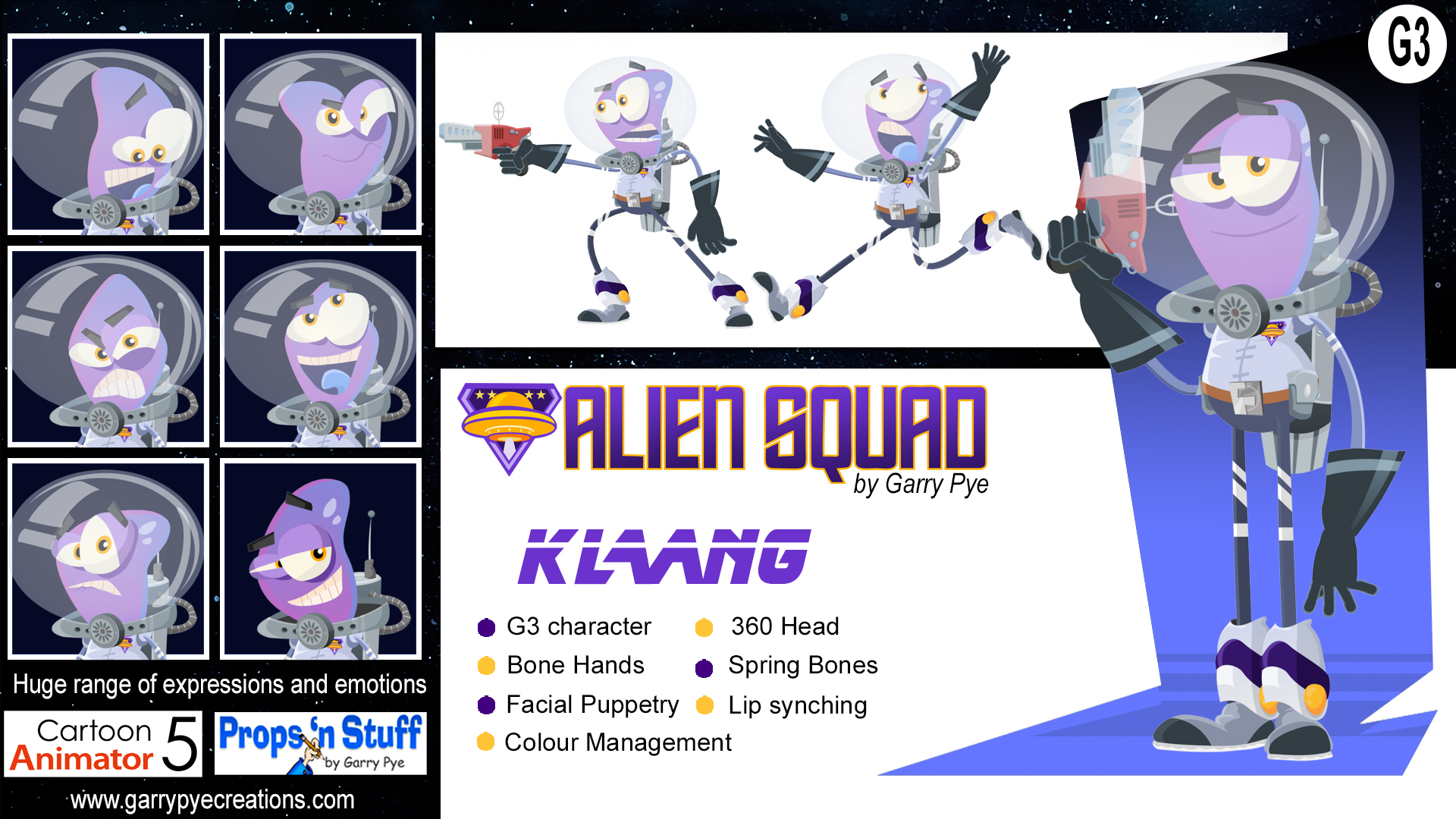 Alien Squad - Klaang - Cartoon Animator/Actor - Reallusion Content Store