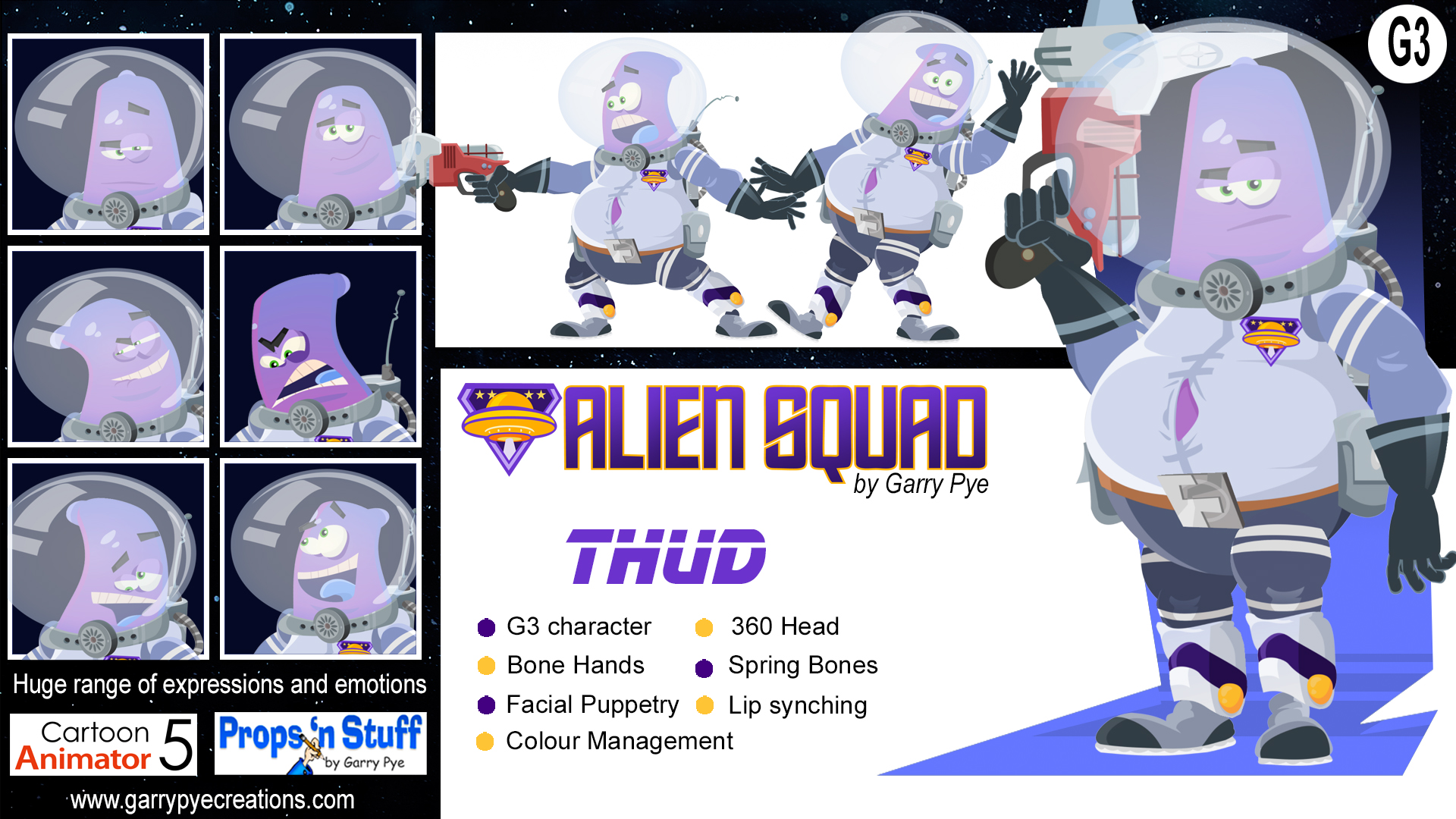 Alien Squad - Thud - Cartoon Animator/Actor - Reallusion Content Store