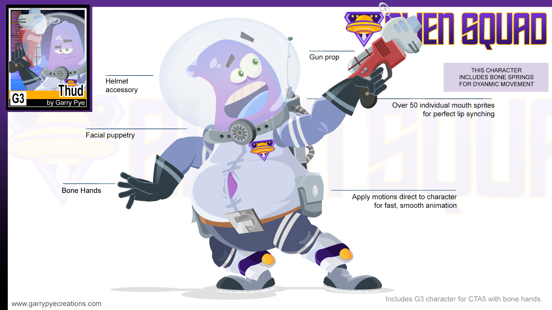 Alien Squad - Thud - Cartoon Animator/Actor - Reallusion Content Store