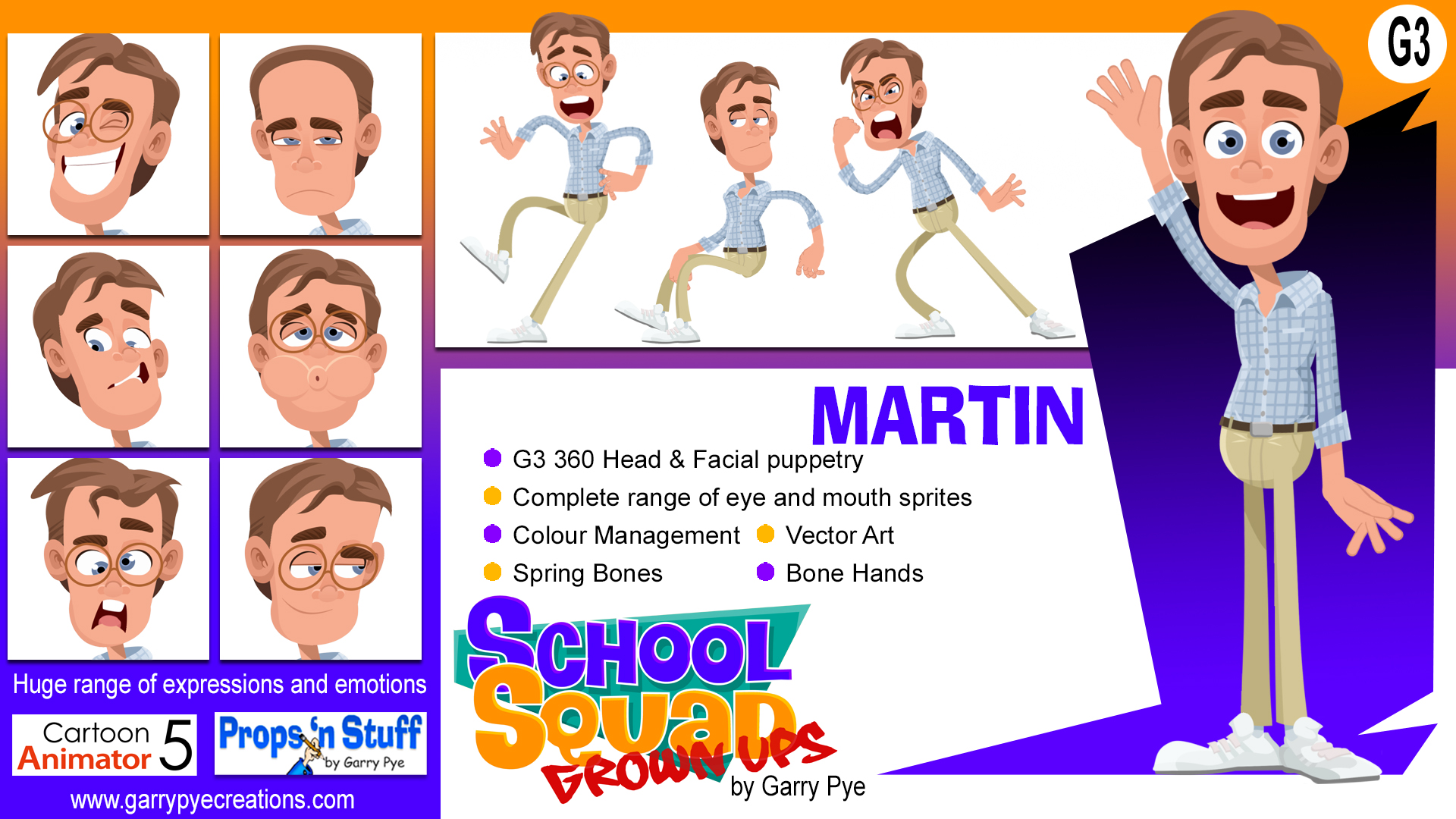 School Squad Grown Ups - Martin - Cartoon Animator/Actor - Reallusion ...