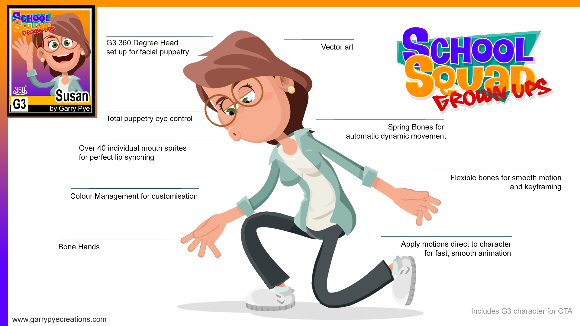 School Squad Grown Ups - Susan - Cartoon Animator/Actor - Reallusion ...