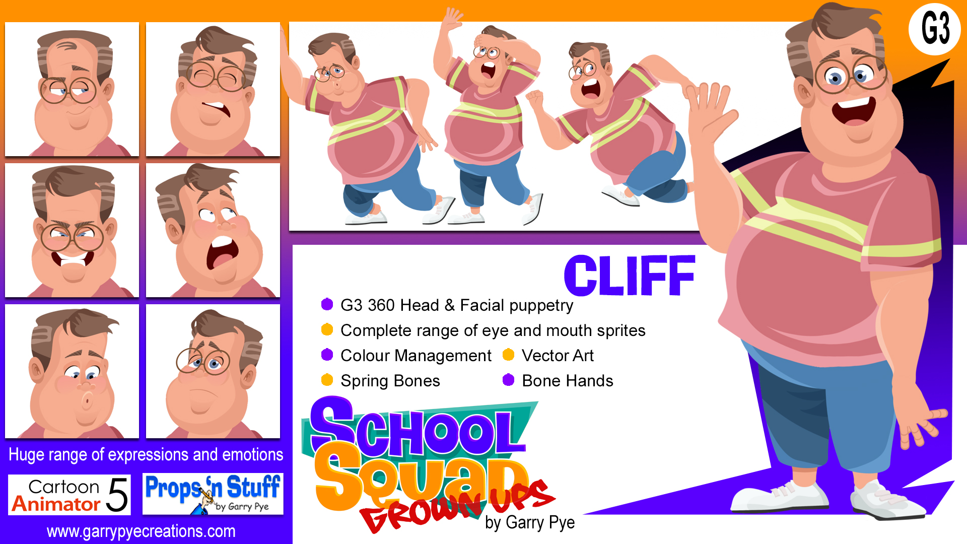 School Squad Grown Ups - Cliff - Cartoon Animator/Actor - Reallusion ...