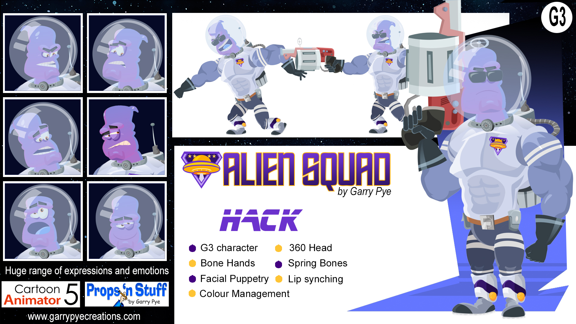 Alien Squad - Hack - Cartoon Animator/Actor - Reallusion Content Store
