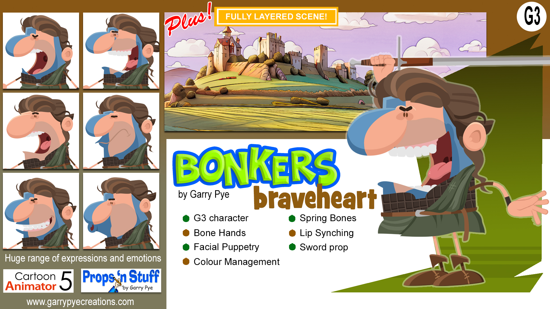 Bonkers - Braveheart - Cartoon Animator/Actor - Reallusion Content Store