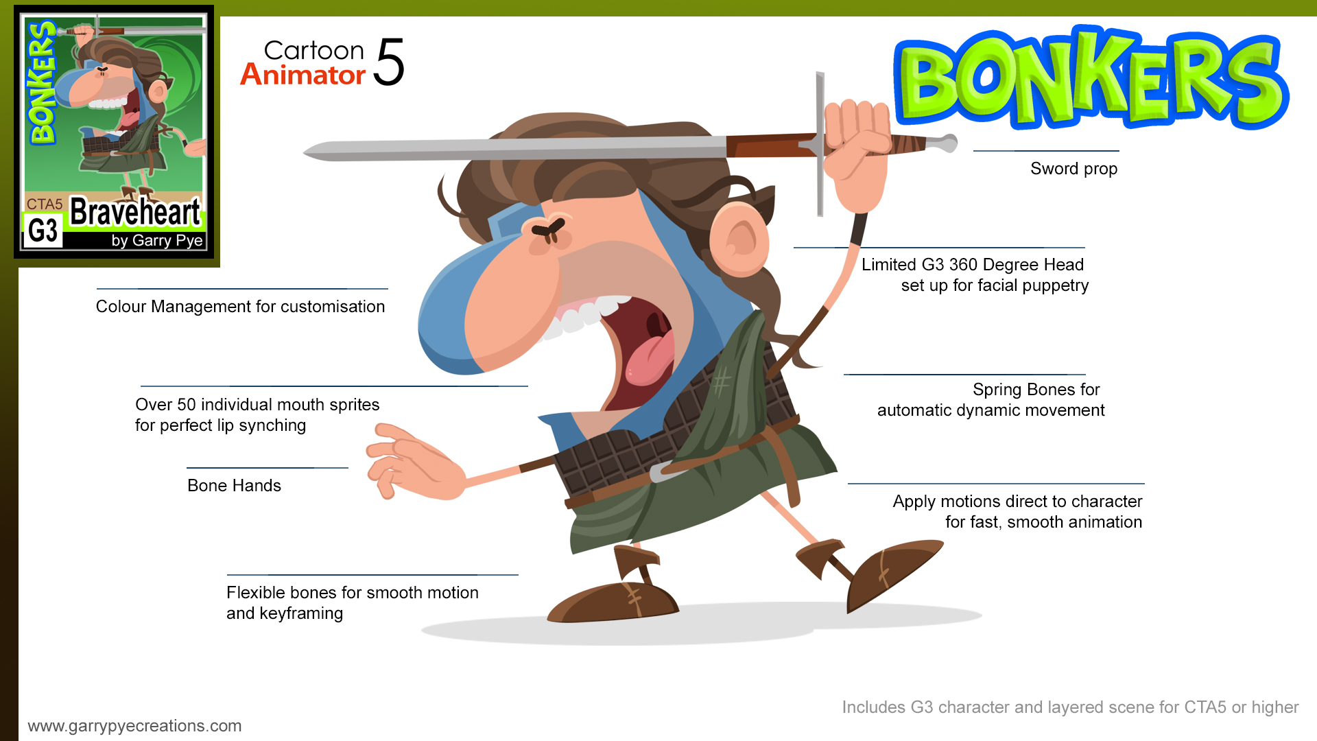 Bonkers - Braveheart - Cartoon Animator/Actor - Reallusion Content Store