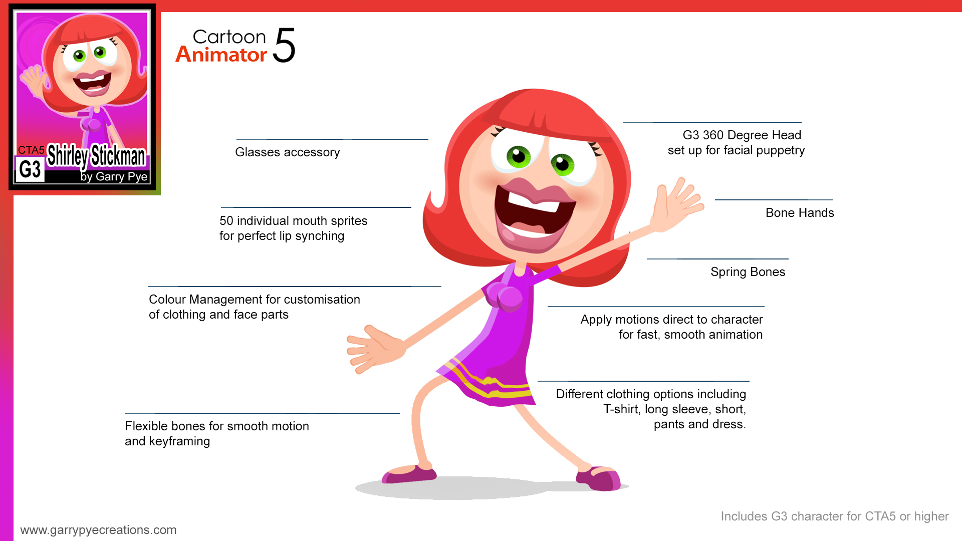 Shirley Stickman CTA5 - Cartoon Animator/Actor - Reallusion Content Store