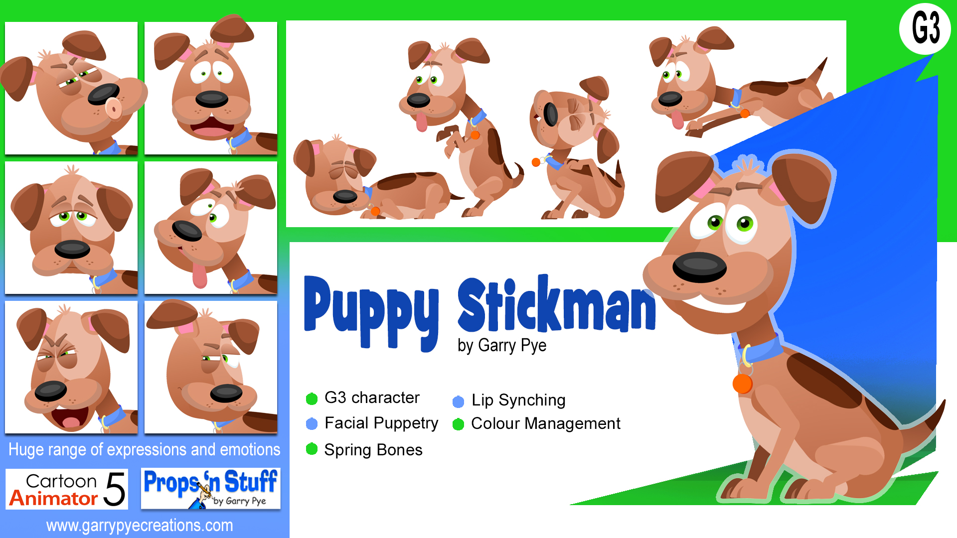 Puppy Stickman CTA5 - Cartoon Animator/Actor - Reallusion Content Store