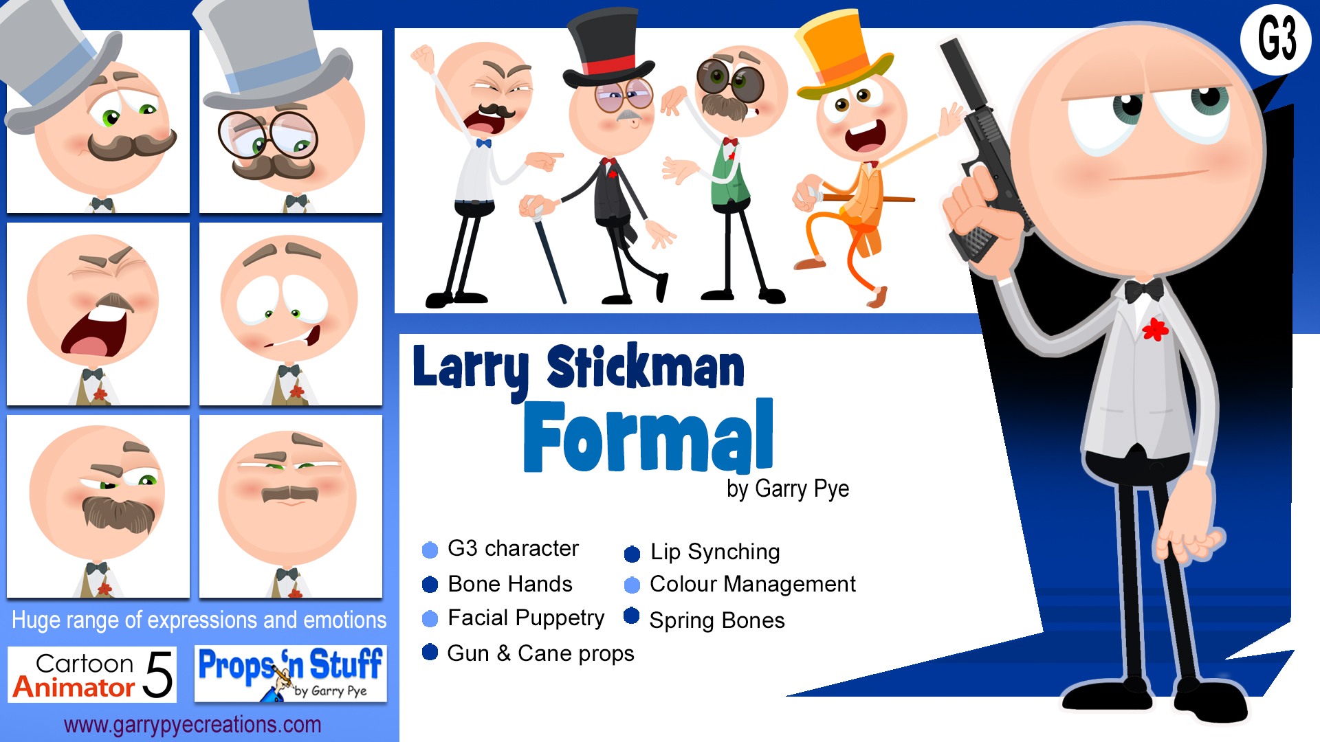 Larry Stickman Formal - Cartoon Animator/Actor - Reallusion Content Store