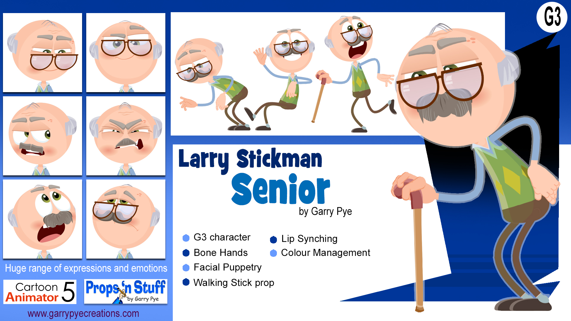Larry Stickman Senior - Cartoon Animator/Actor - Reallusion Content Store