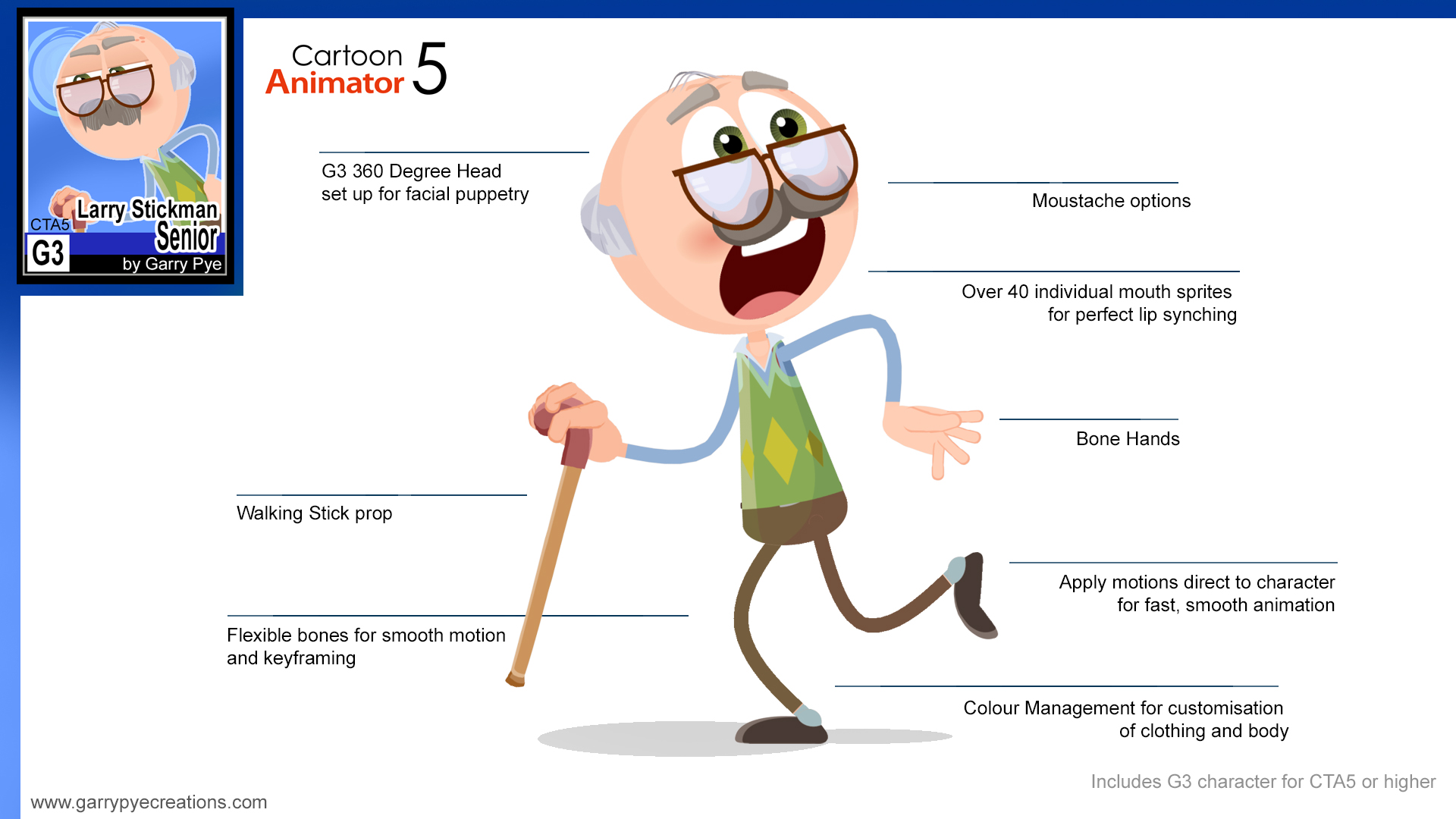 Larry Stickman Senior - Cartoon Animator/Actor - Reallusion Content Store