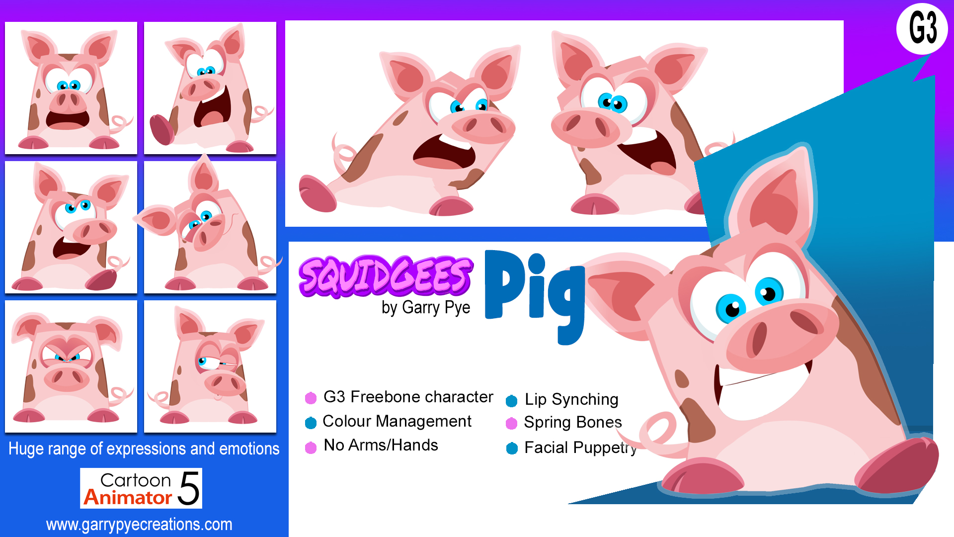 Squidgees - Pig - Cartoon Animator/Actor - Reallusion Content Store