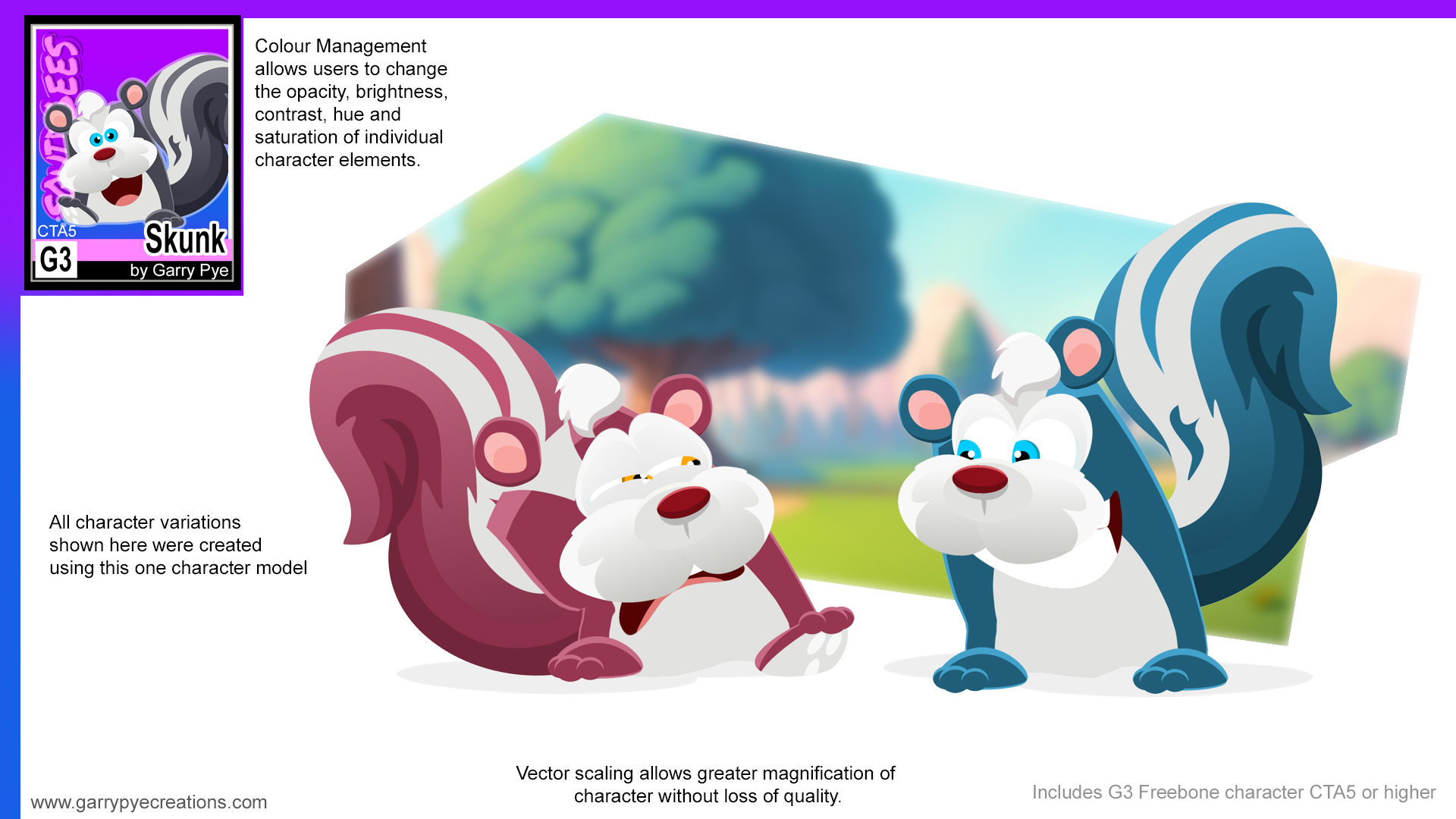 Squidgees - Skunk - Cartoon Animator/Actor - Reallusion Content Store