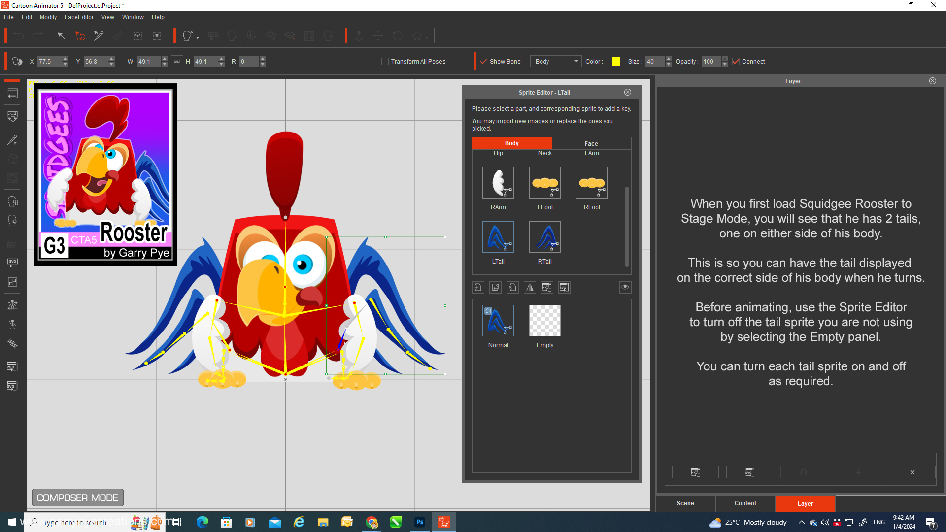 Squidgees - Rooster - Cartoon Animator/Actor - Reallusion Content Store