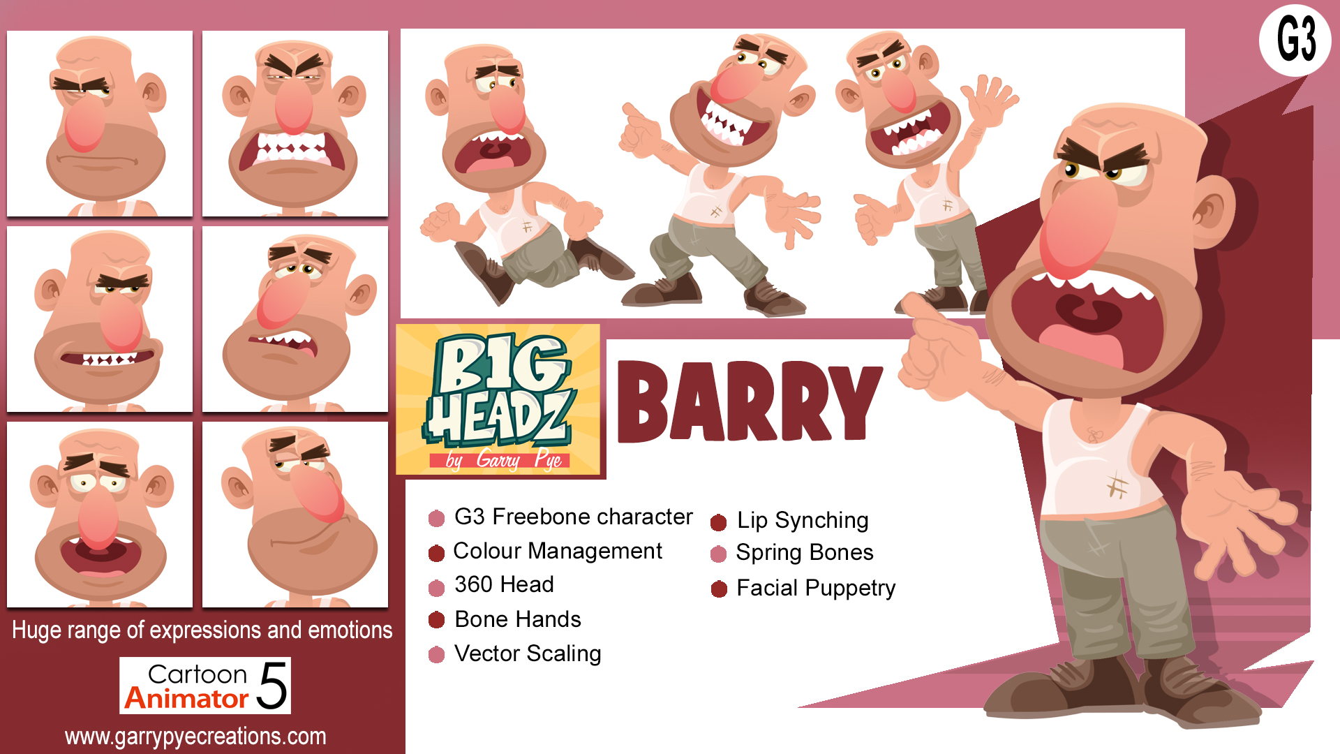 Big Headz - Barry - Cartoon Animator/Actor - Reallusion Content Store