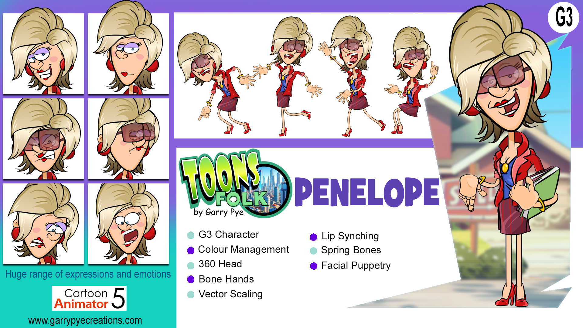 Toons Folk - Penelope - Cartoon Animator/Actor - Reallusion Content Store