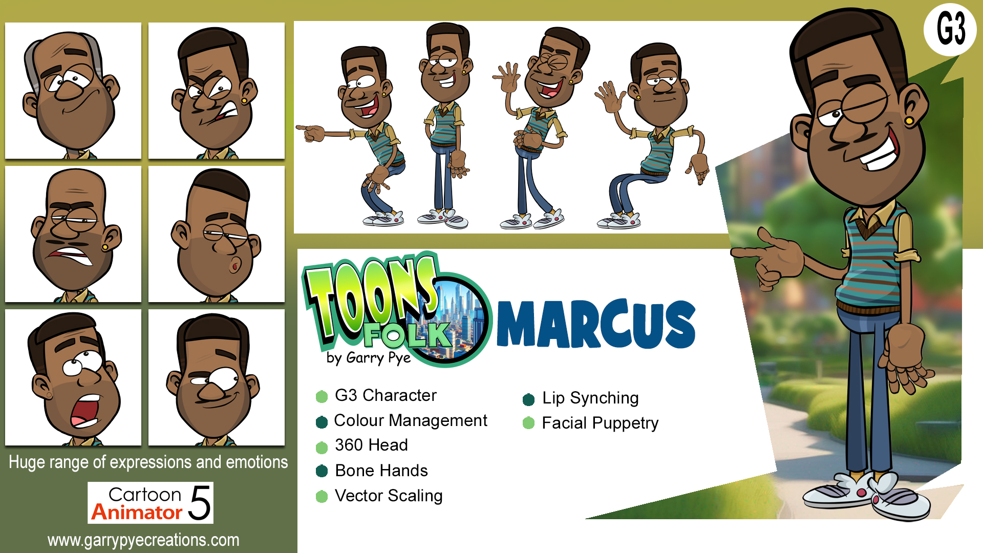 Toons Folk - Marcus - Cartoon Animator/Actor - Reallusion Content Store