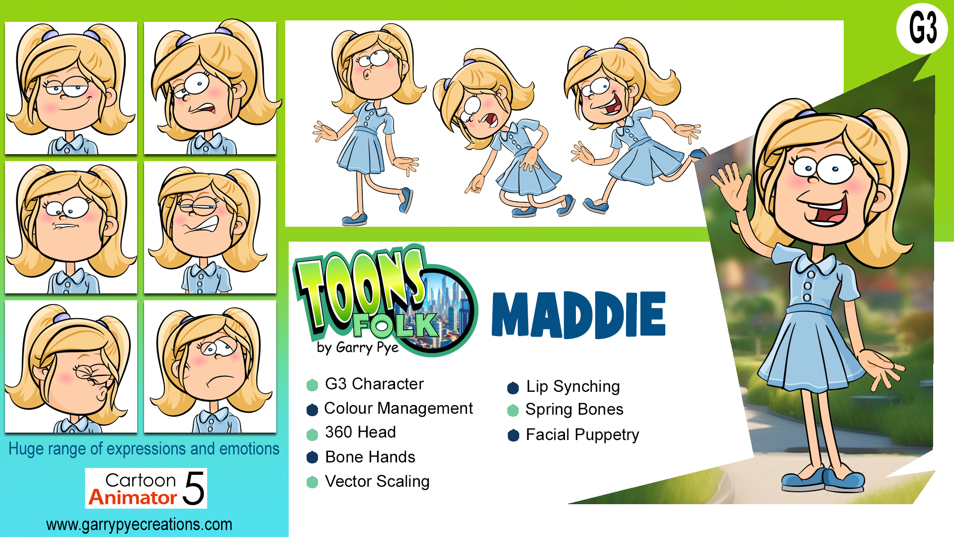 Toons Folk - Maddie - Cartoon Animator/Actor - Reallusion Content Store
