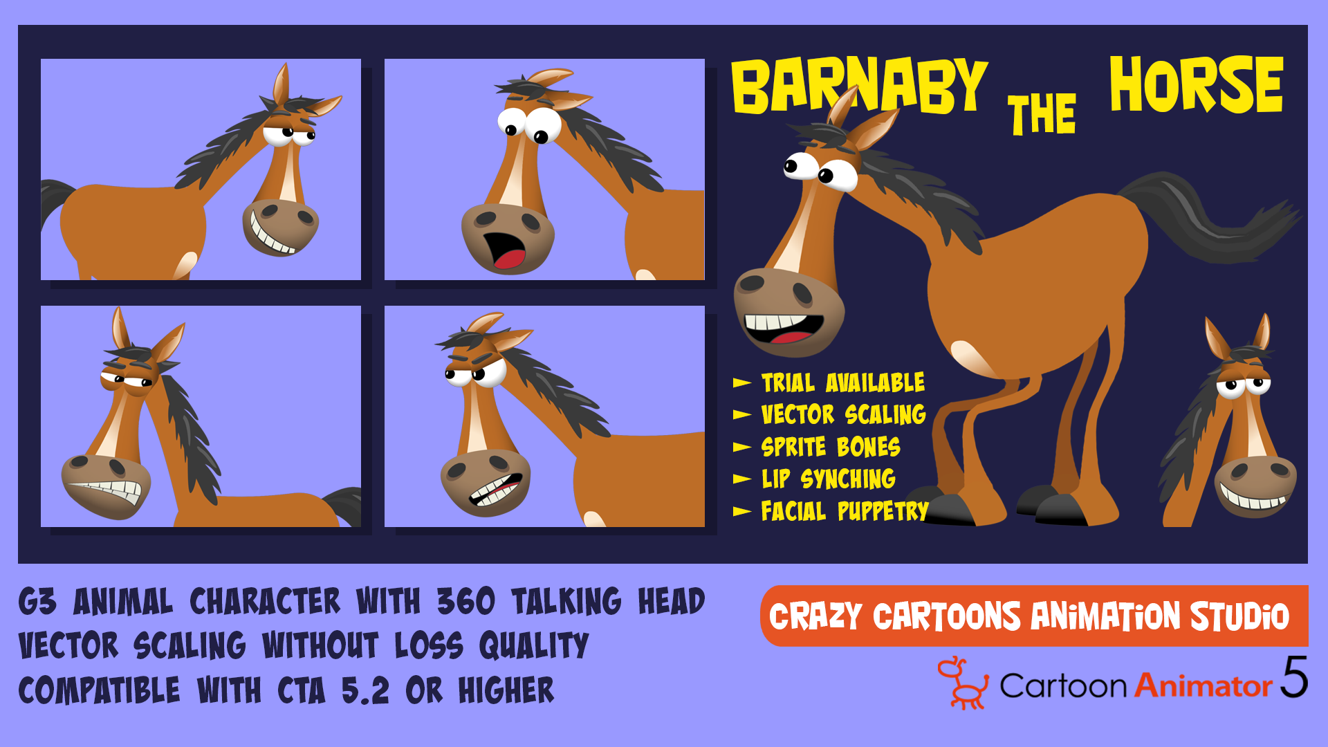 Barnaby Horse - Cartoon Animator/Actor - Reallusion Content Store