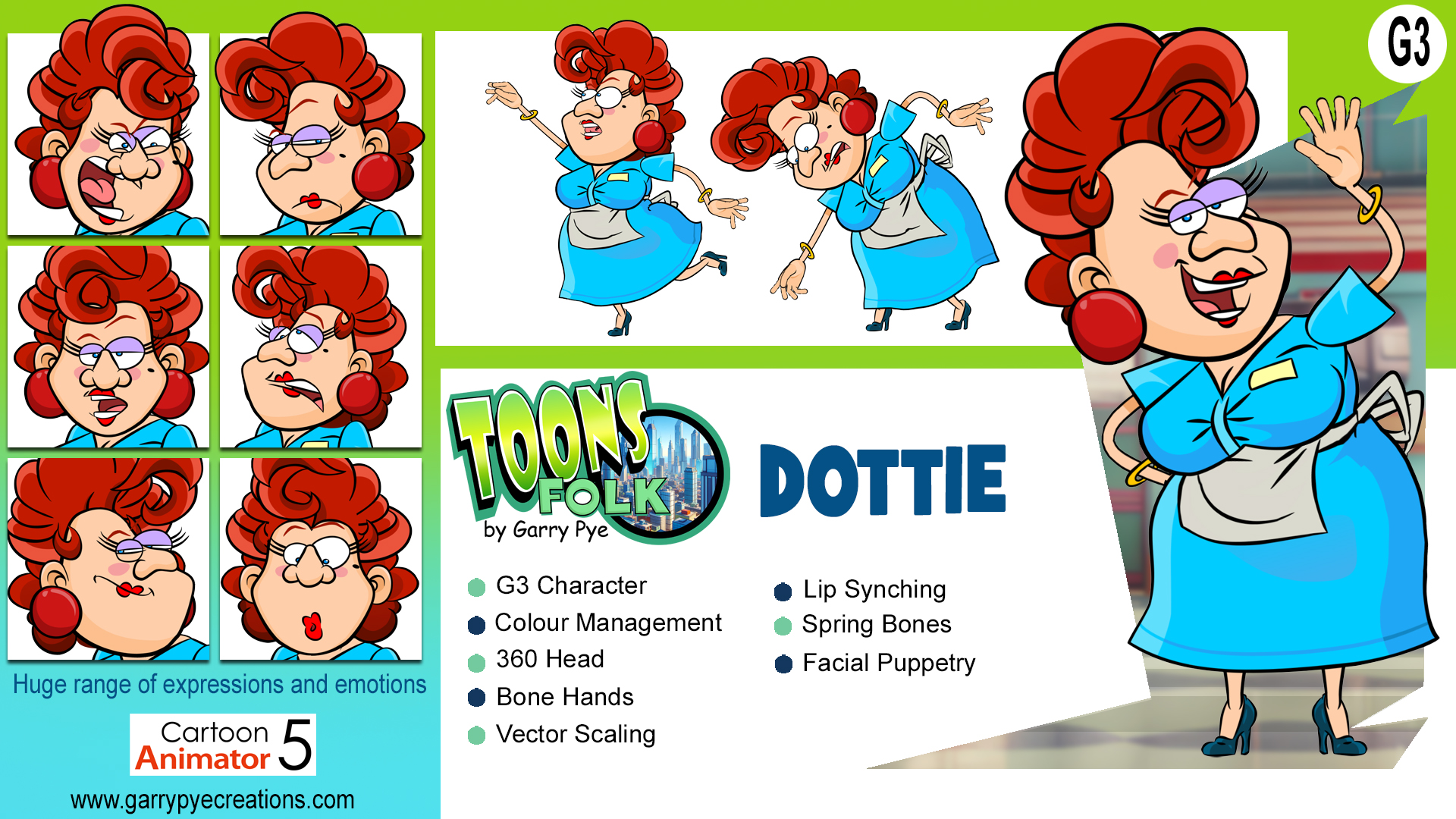 Toons Folk - Dottie - Cartoon Animator/Actor - Reallusion Content Store