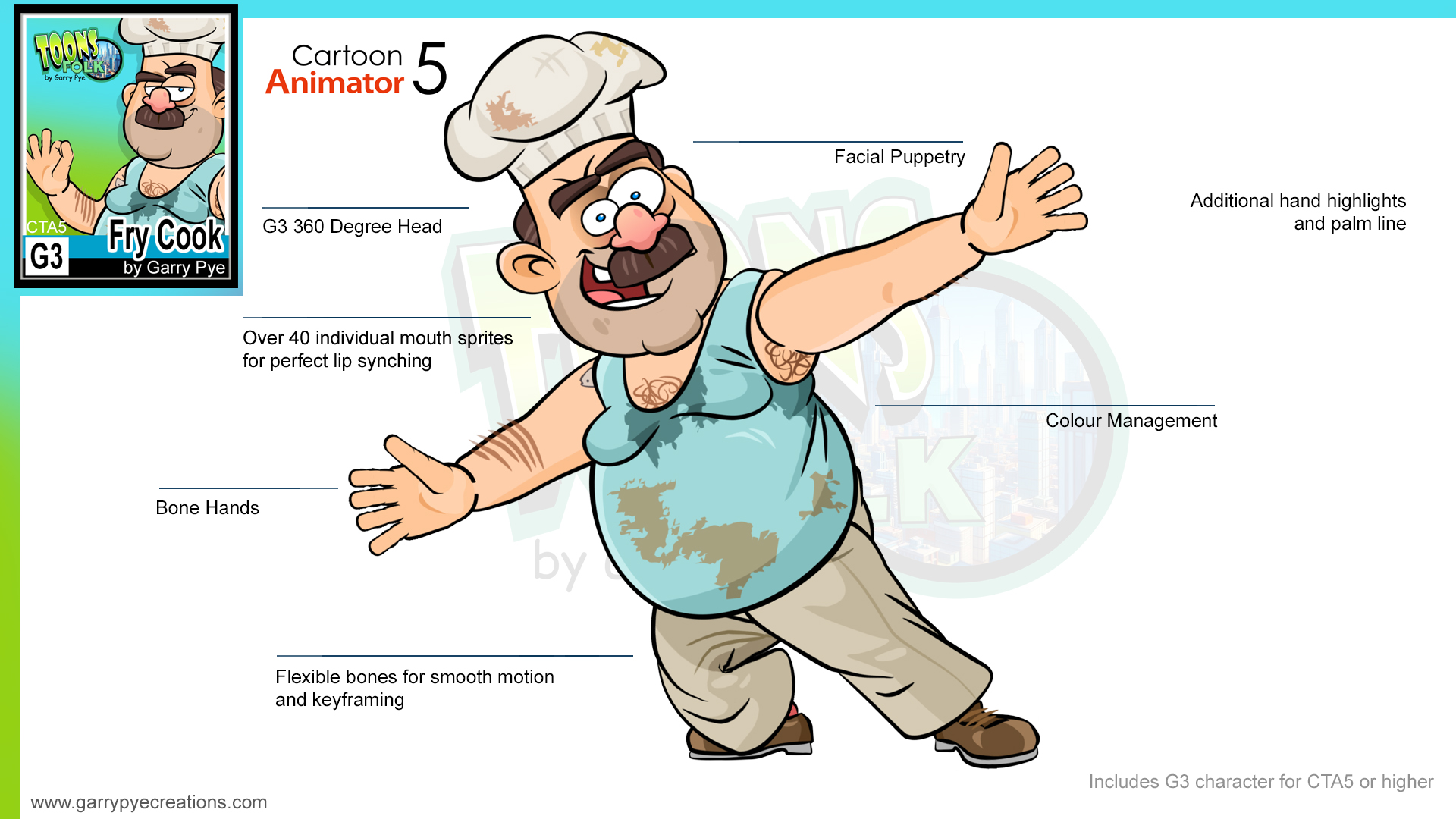 Toons Folk - Fry Cook - Cartoon Animator/Actor - Reallusion Content Store