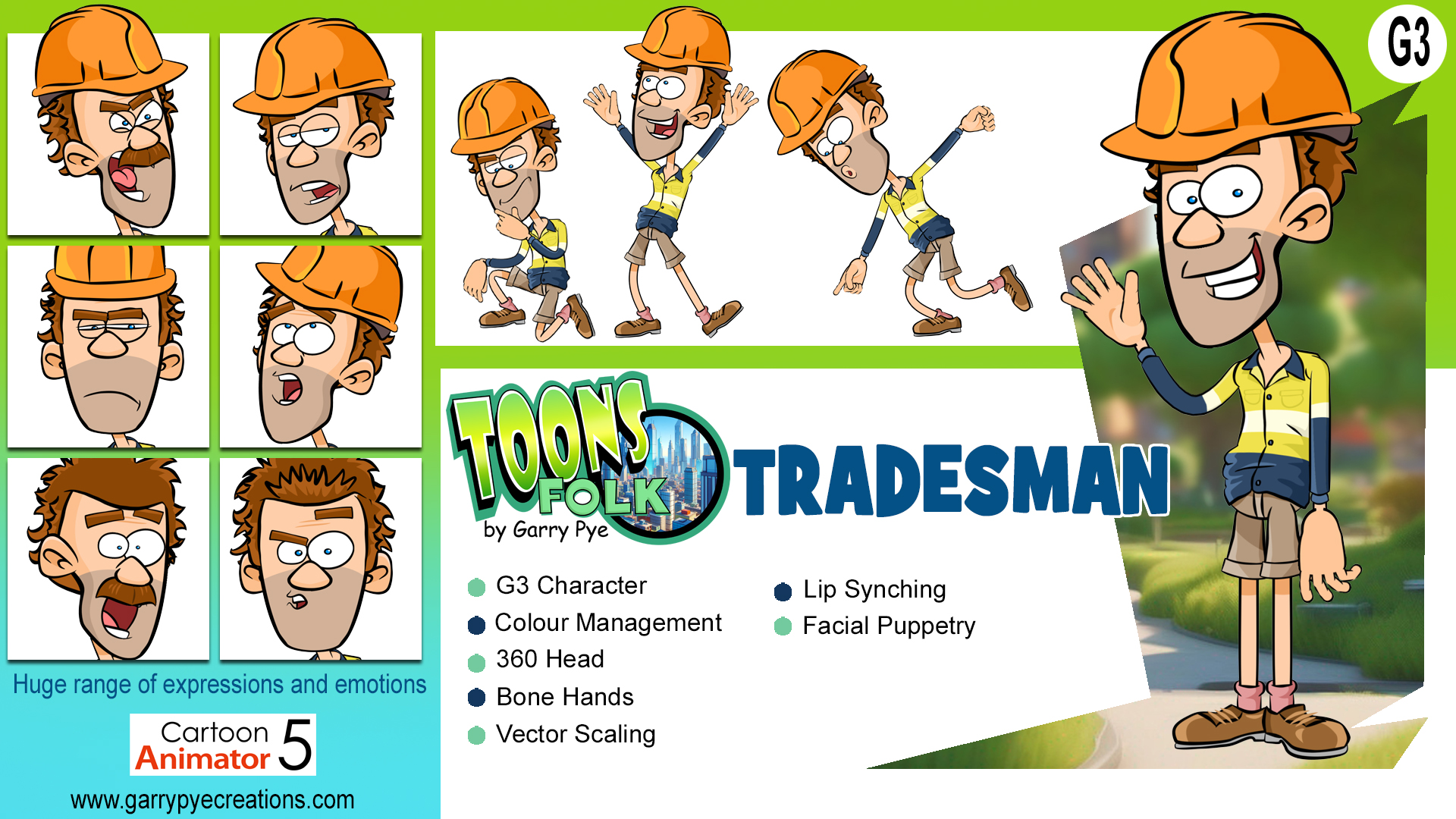 Toons Folk - Tradesman - Cartoon Animator/Actor - Reallusion Content Store