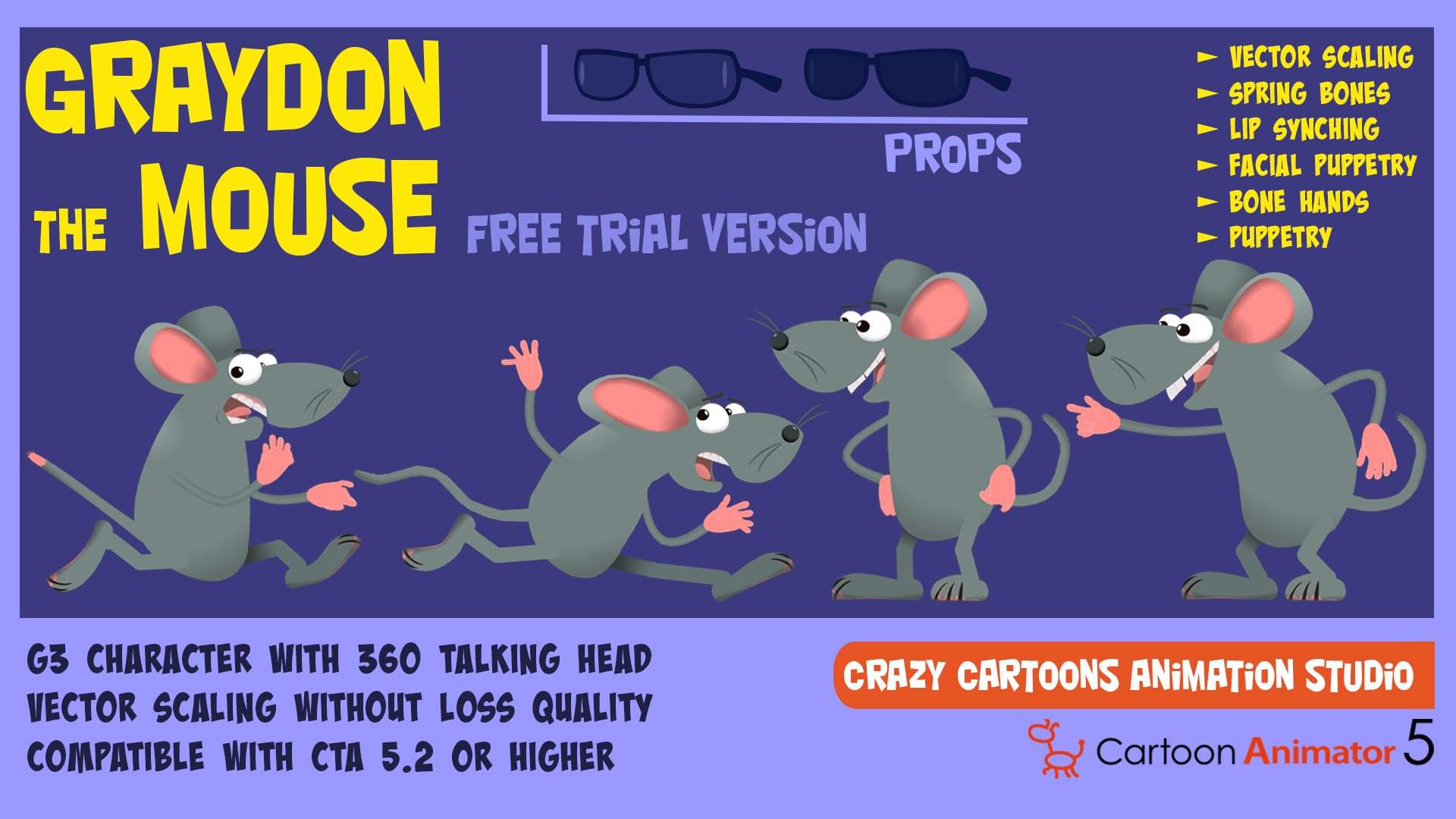 Graydon Mouse - Cartoon Animator/Actor - Reallusion Content Store