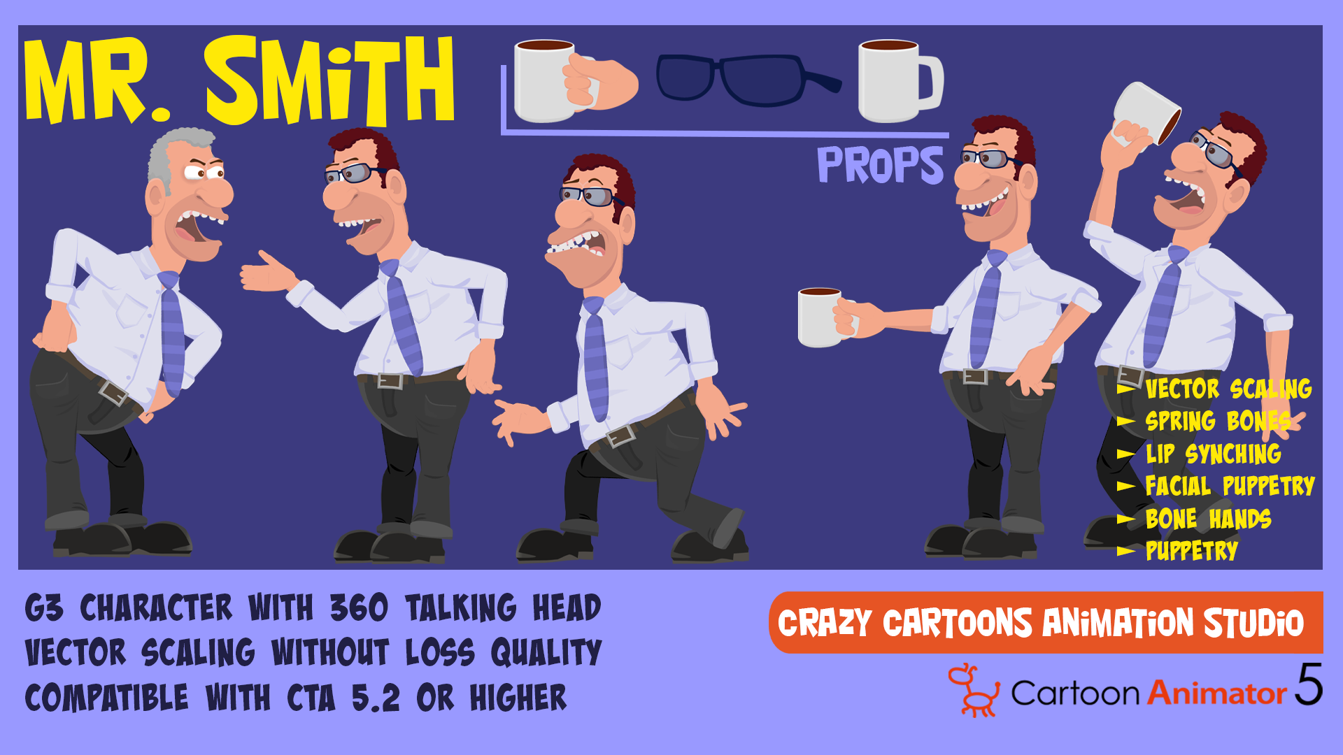 Mr Smith - Cartoon Animator/Actor - Reallusion Content Store