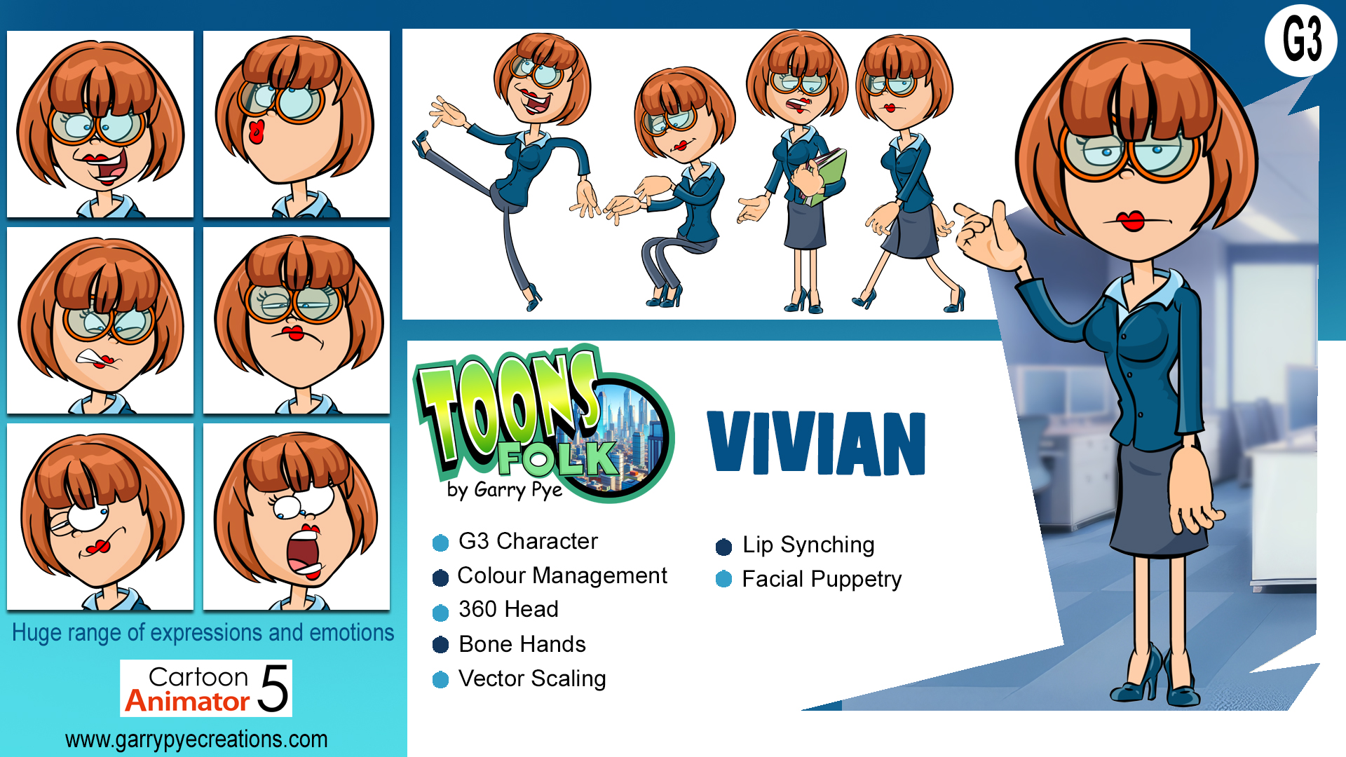 Toons Folk - Vivian - Cartoon Animator/Actor - Reallusion Content Store