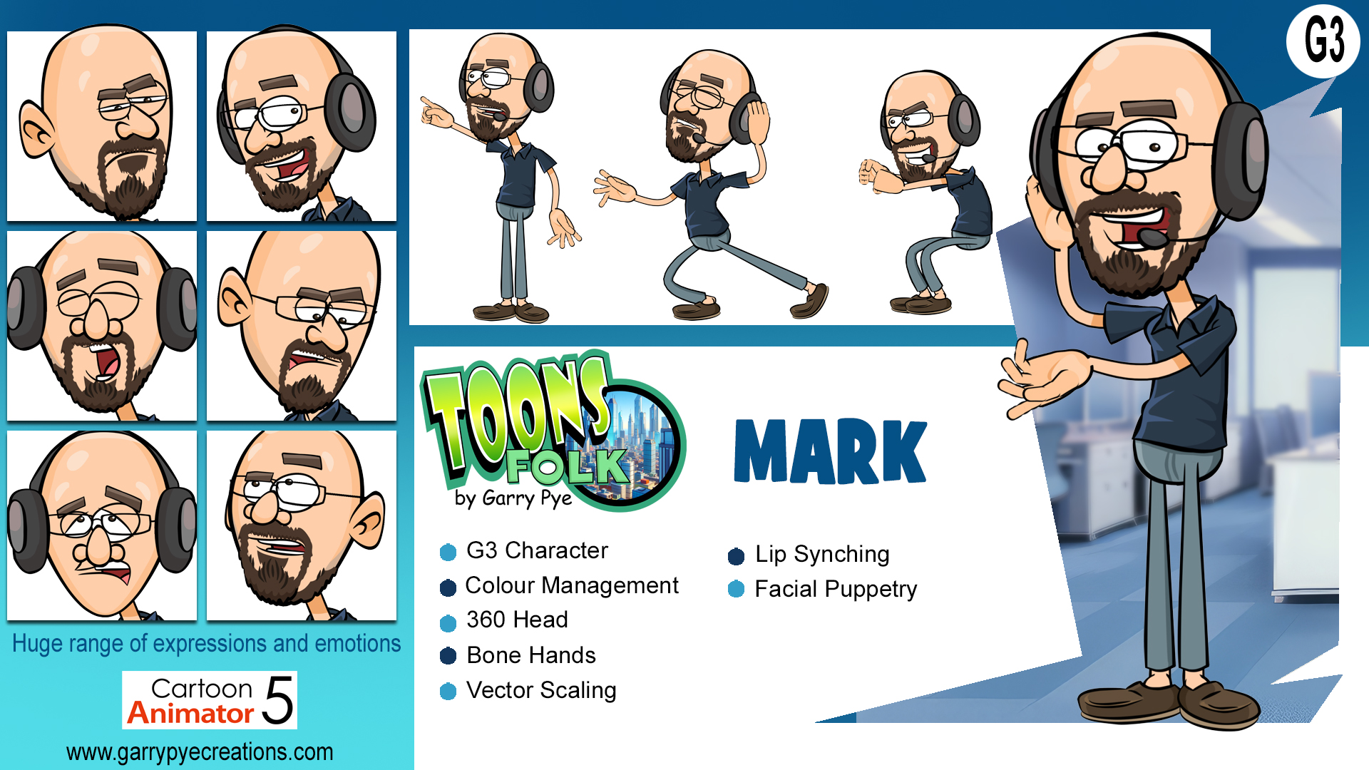Toons Folk - Mark - Cartoon Animator/Actor - Reallusion Content Store