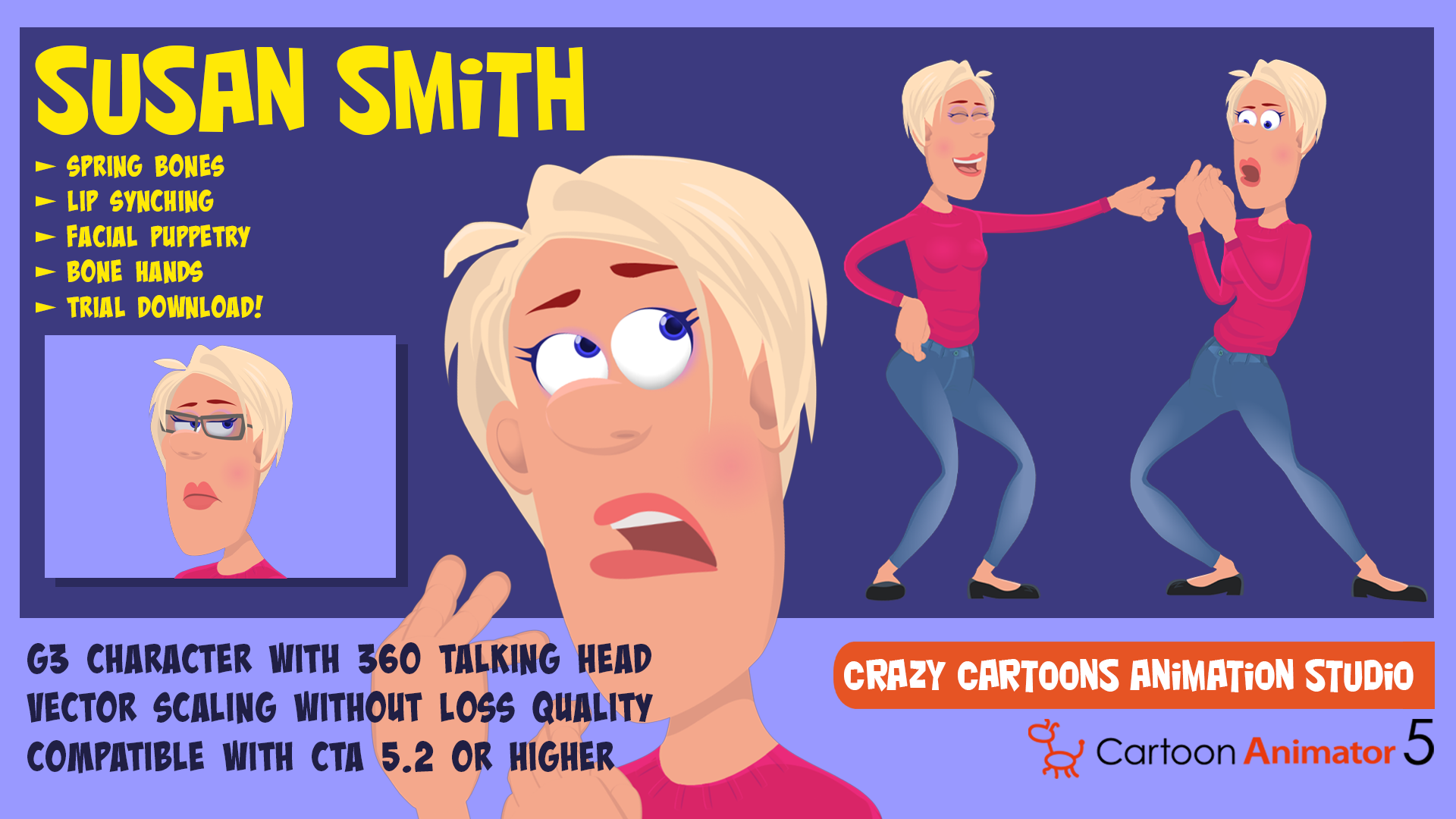 Susan Smith - Cartoon Animator/Actor - Reallusion Content Store