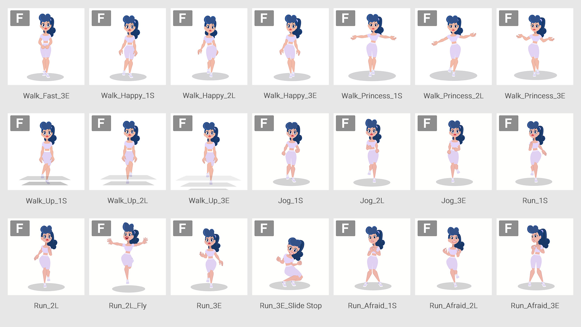 2D Act and Move for Female - Cartoon Animator/Animation - Reallusion Content Store