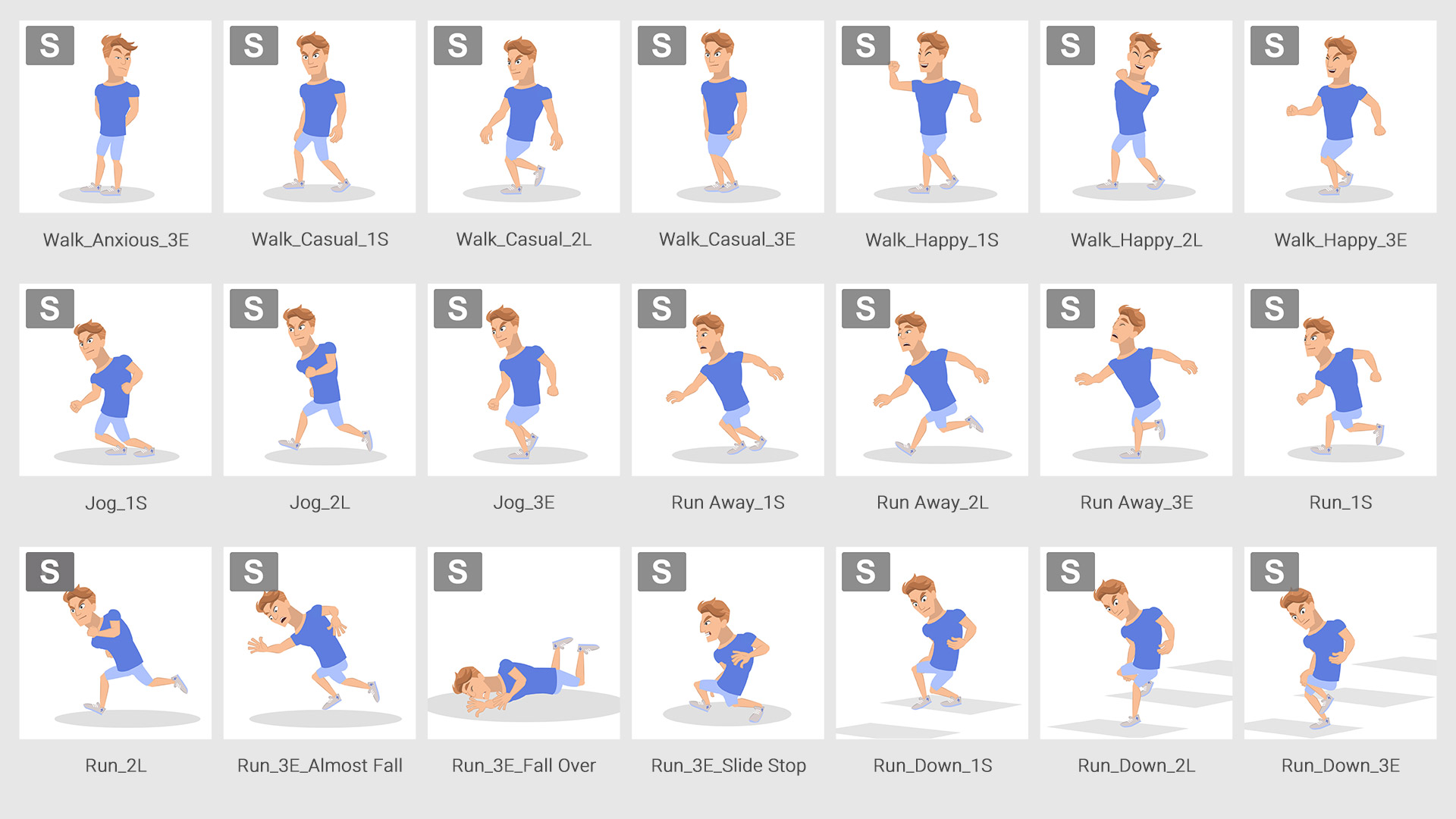 2D Act and Move for Male - Cartoon Animator/Animation - Reallusion Content Store