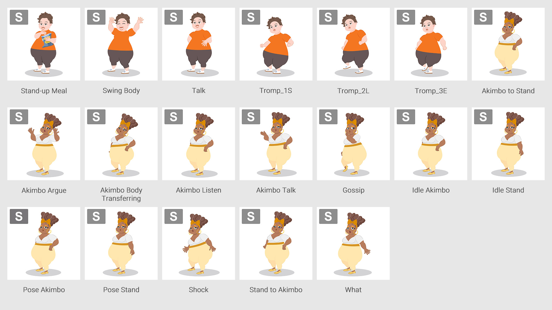 2D Chubby Moves Vol.2-Bulky & Gossip - Cartoon Animator/Animation ...