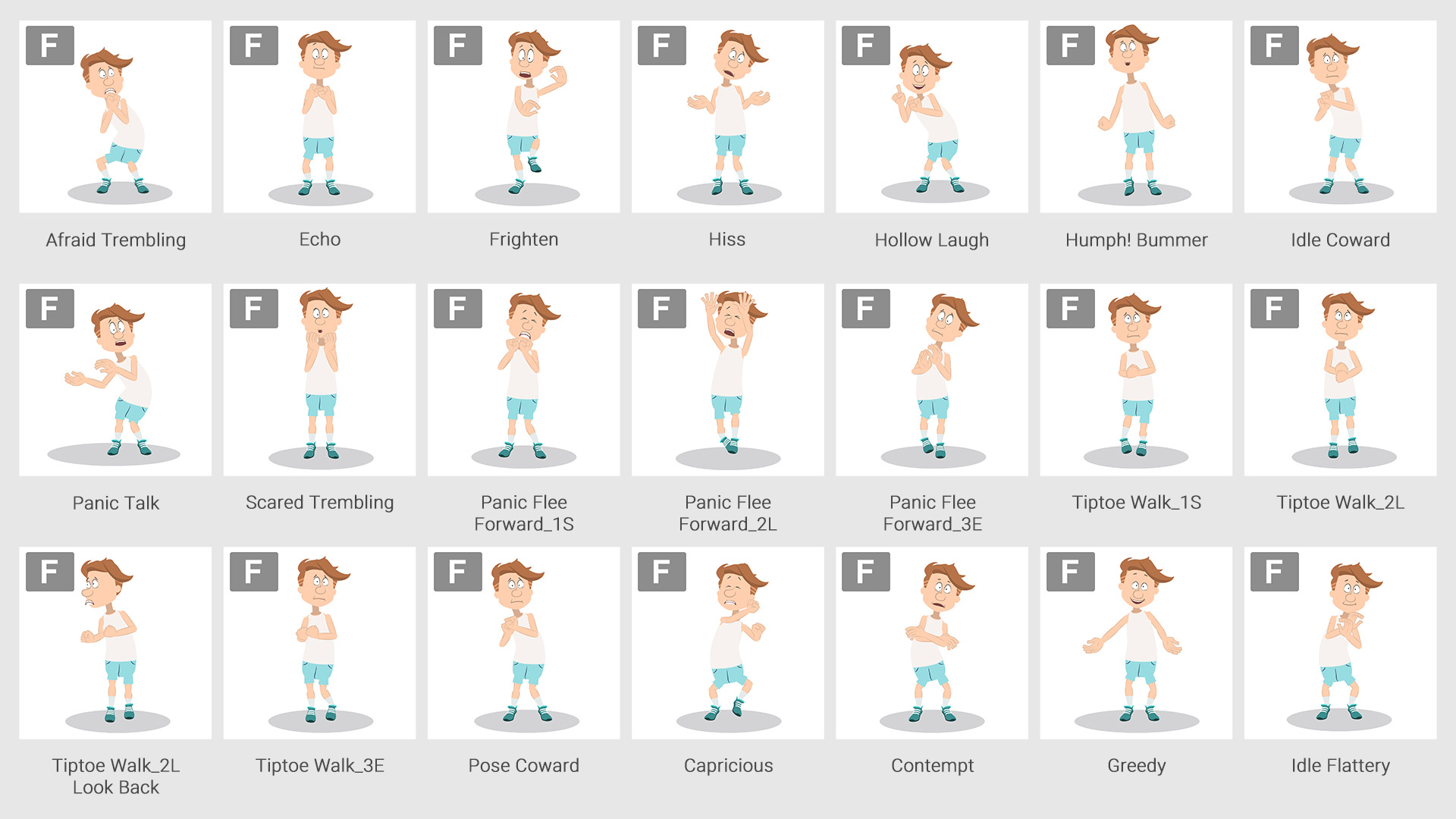 2D Cowardly Moves - Cartoon Animator/Animation - Reallusion Content Store