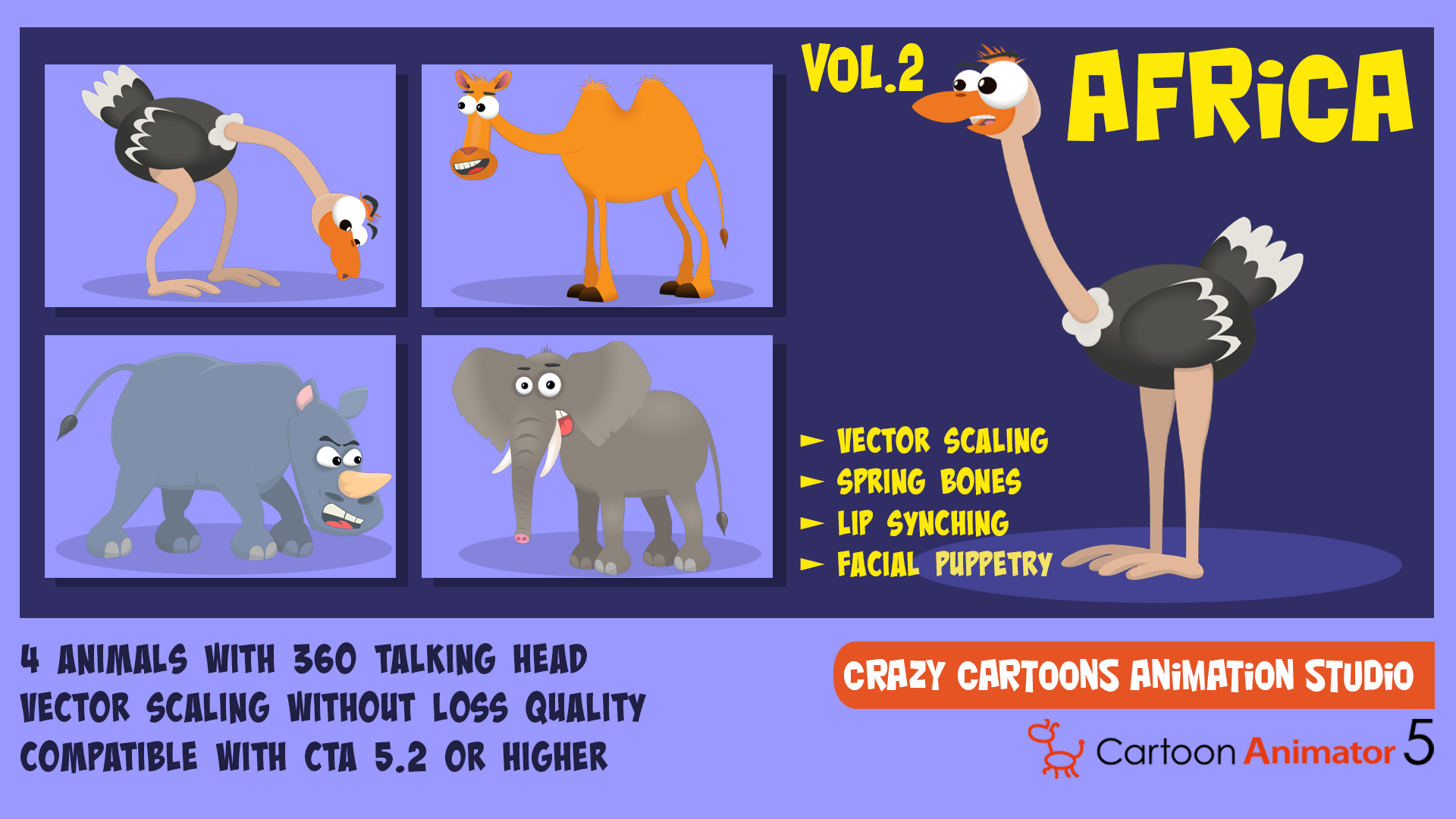 Cartoon African Animals