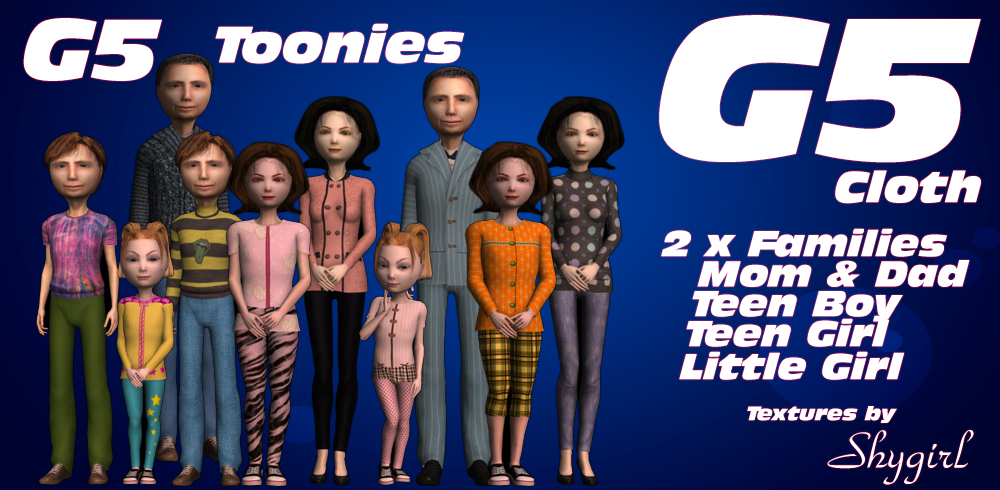 G5 Cloth Toonies Family - iClone/Actor - Reallusion Content Store