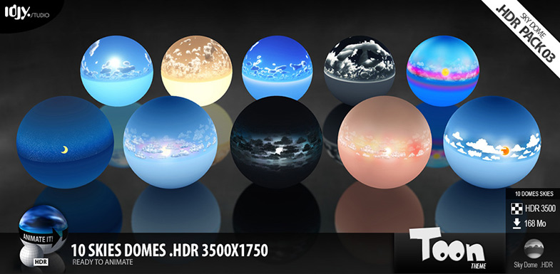 10 Skies Domes HDR - Pack03 - iClone/Stage - Reallusion Content Store