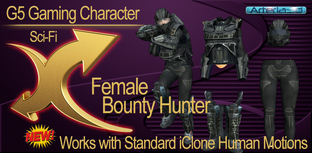 G5 Gaming Female Sci-Fi Bounty Hunter Warrior - iClone/Actor ...