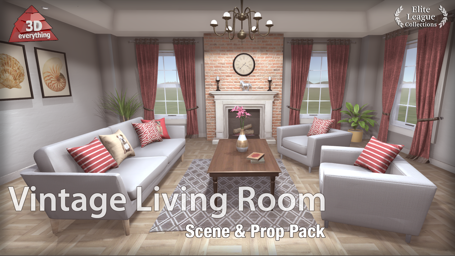 Vintage Living Room - iClone/Scenes & Props - Reallusion Content Store