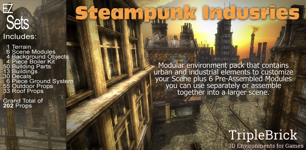 EZ Sets Steampunk Industries - iClone/Stage - Reallusion Content Store