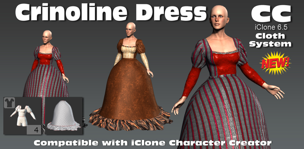 cc Cloth Crinoline Dress - iClone/Actor - Reallusion Content Store