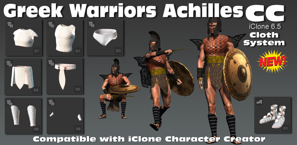cc Cloth Greek Warriors Achilles - iClone/Actor - Reallusion Content Store