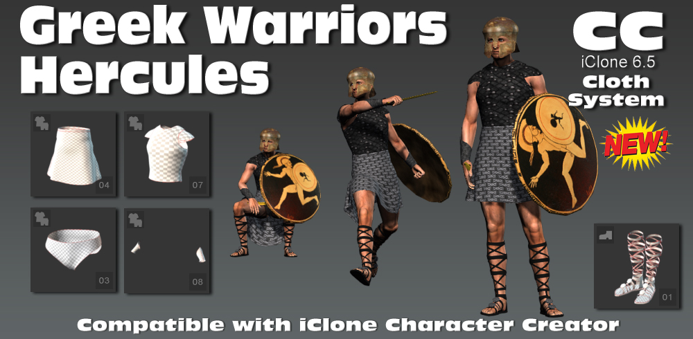 cc Cloth Greek Warriors Hercules - iClone/Actor - Reallusion Content Store