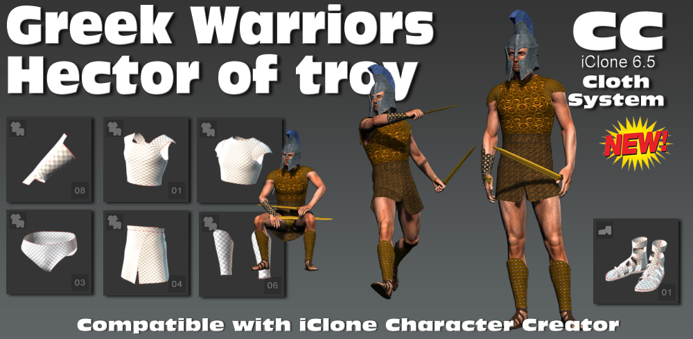 cc Cloth Greek Warriors Hector of Troy - iClone/Actor - Reallusion ...