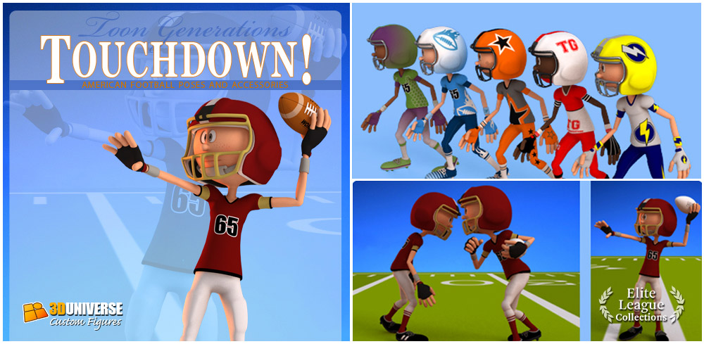 Toon Generations Touch Down Football Pack - iClone/Actor - Reallusion ...