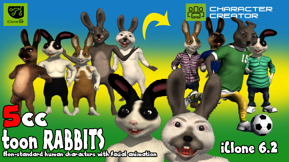 CC Toon Rabbits - iClone/Actor - Reallusion Content Store