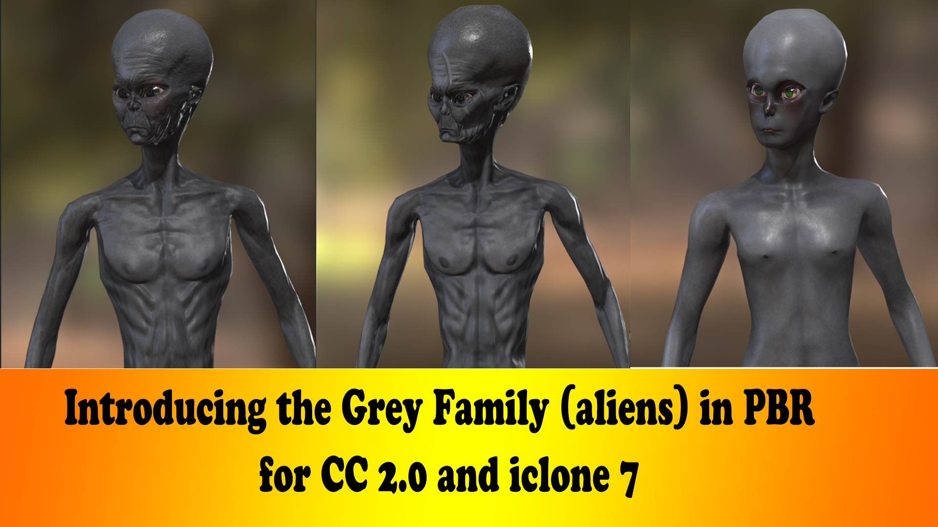 The Greys - Intergalactic space family - in PBR - iClone/Actor - Reallusion Content Store