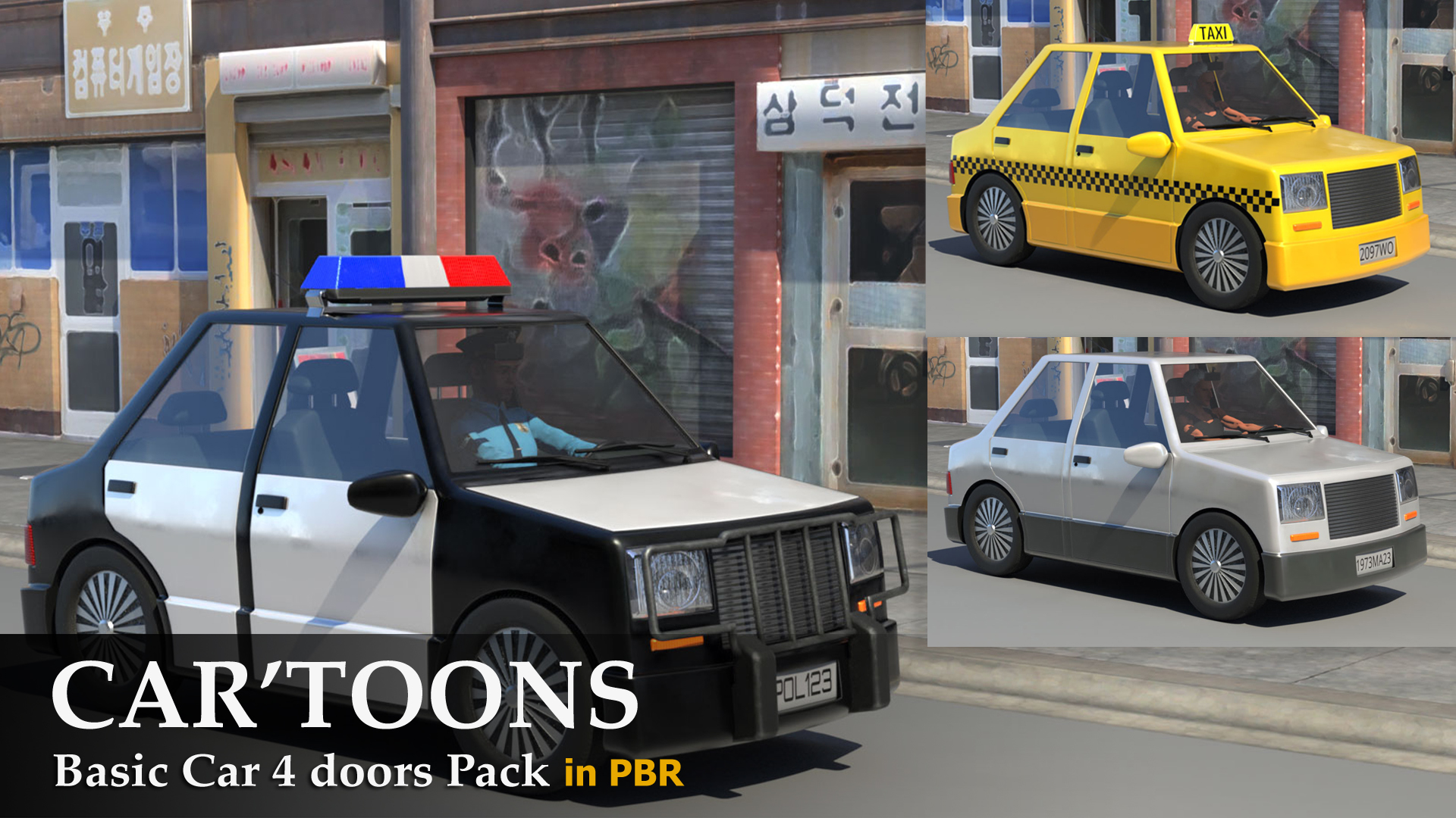 Car'Toons : Basic Car 4 doors - iClone/Stage - Reallusion Content Store