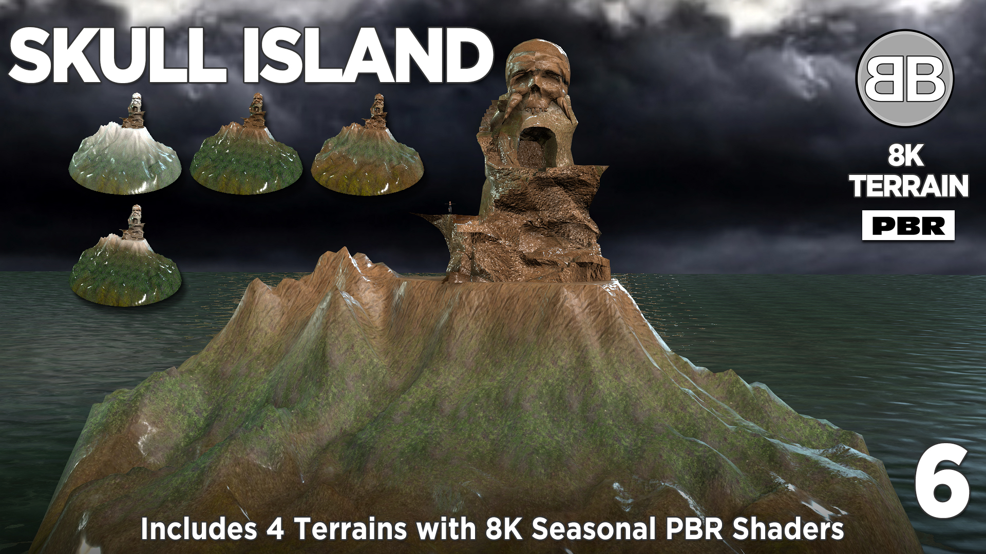 BB 8K PBR Terrain Skull Island - iClone/Stage - Reallusion Content Store