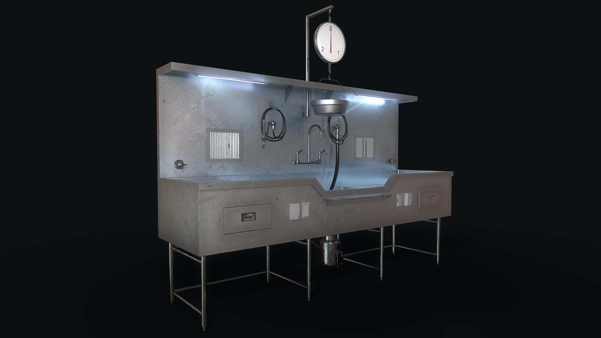 Wall Mount Autopsy Station with Mortuary Trolley - iClone/Stage ...